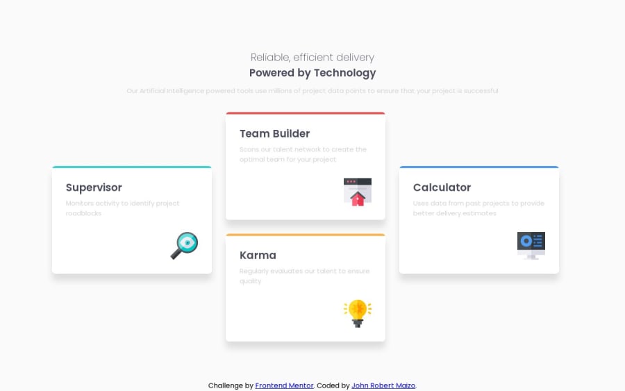 Frontend Mentor Four Card Feature Section Using Html And Scss Coding Challenge Solution