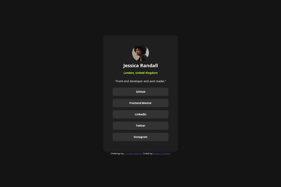 Frontend Mentor Profile Links Using Flexbox Coding Challenge Solution