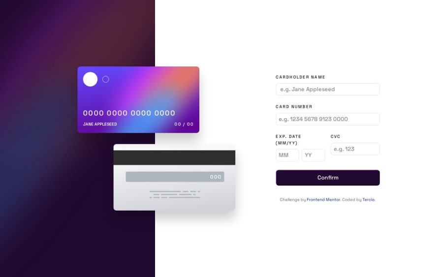 Frontend Mentor Interactive Card Details Form Coding Challenge Solution