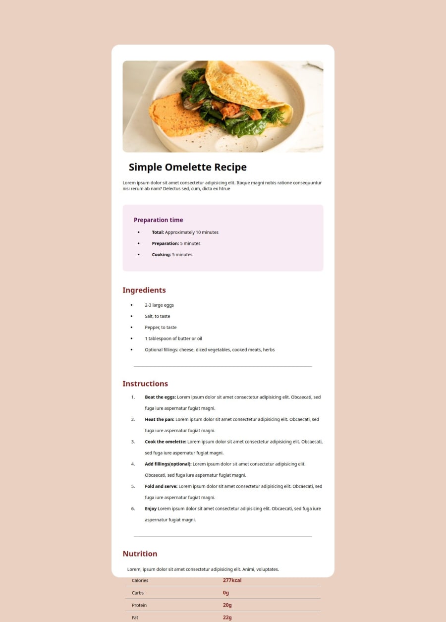 Frontend Mentor Responsive Recipe Page Using Html And Css Coding Challenge Solution