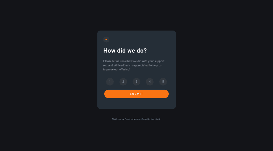 Frontend Mentor Rating Component Using Html Css Flexbox And Vanilla Javascript Coding Challenge
