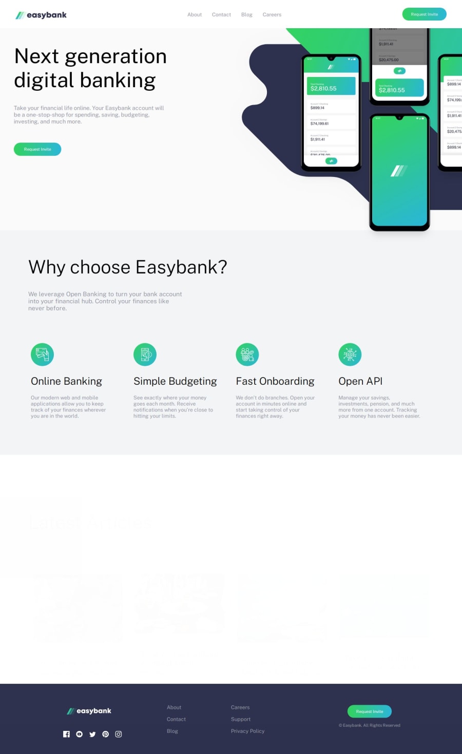 Frontend Mentor Easybank Landing Page Using Html Css Javascript