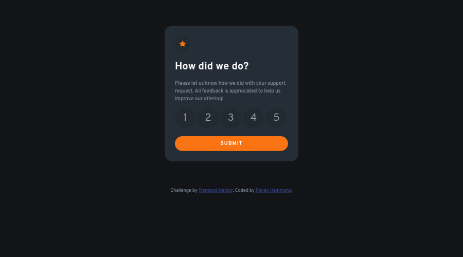 Frontend Mentor Interactive Rating Page Using Html Css And Javascript Coding Challenge Solution