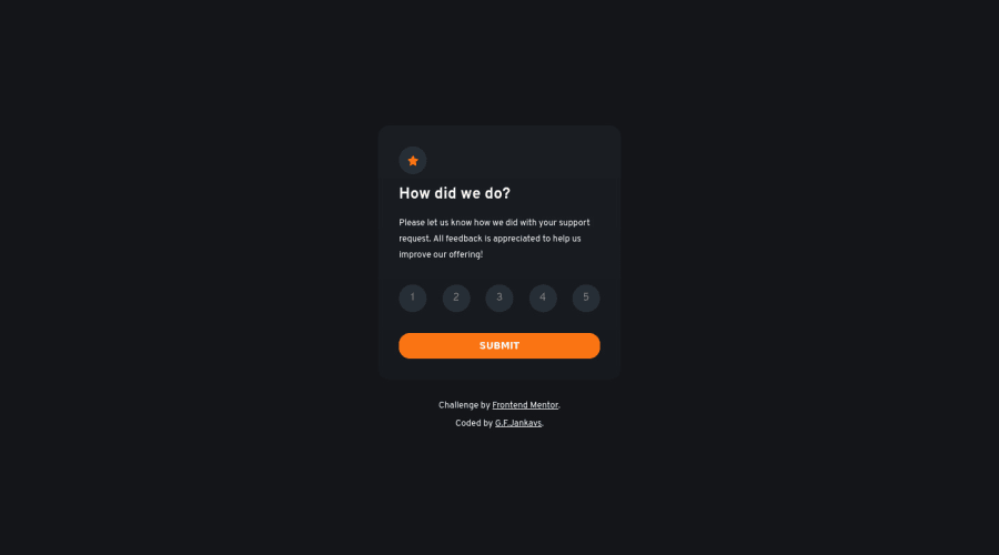 Frontend Mentor Interactive Rating Component Using Html5 Css And Js Coding Challenge Solution