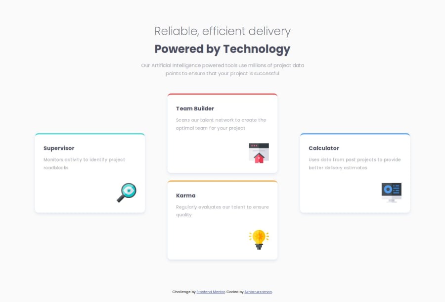 Frontend Mentor | Four card feature section coding challenge solution