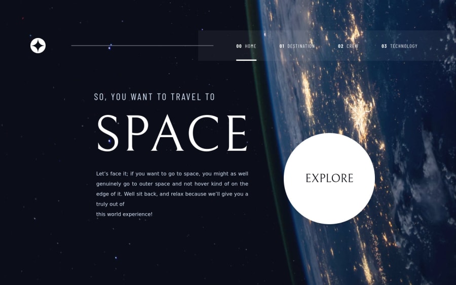 Frontend Mentor Space Tourism Page Using Astro With React Components
