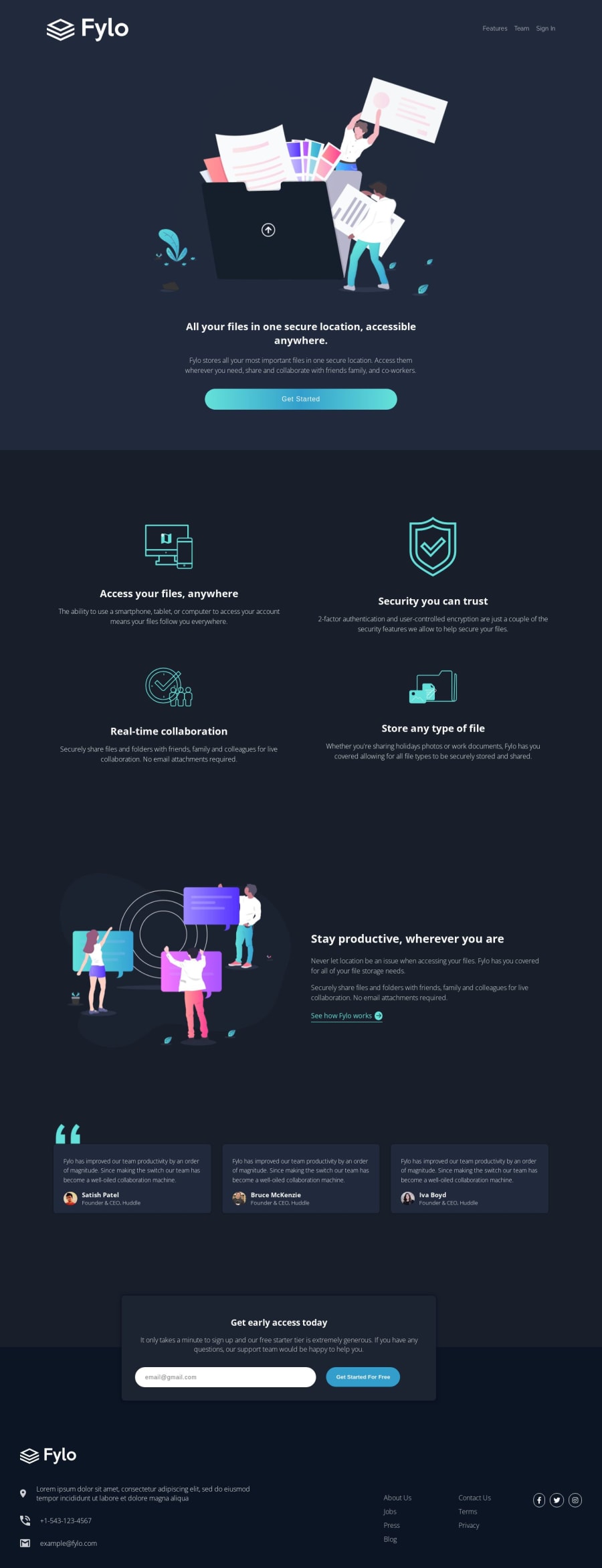 Frontend Mentor Fylo Landingpage With Sass Coding Challenge Solution