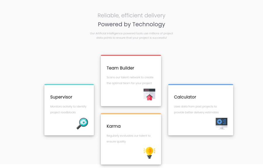 Frontend Mentor Four Card Feature Section Master Html Css Flexbox Coding Challenge Solution