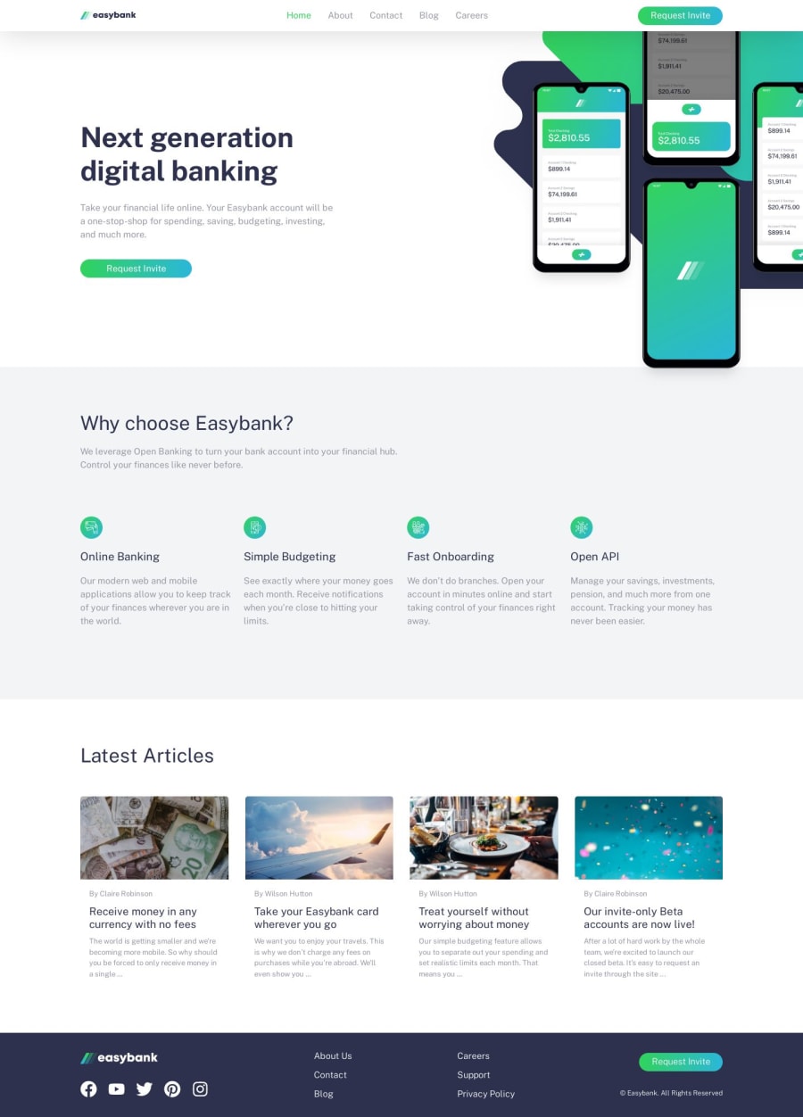 Frontend Mentor Easybank With React Coding Challenge Solution
