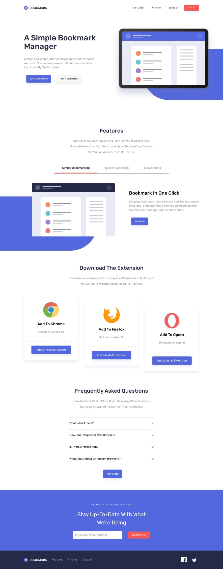 Frontend Mentor Responsive Bookmark Landing Page Using Html Css Javascript Saas Coding