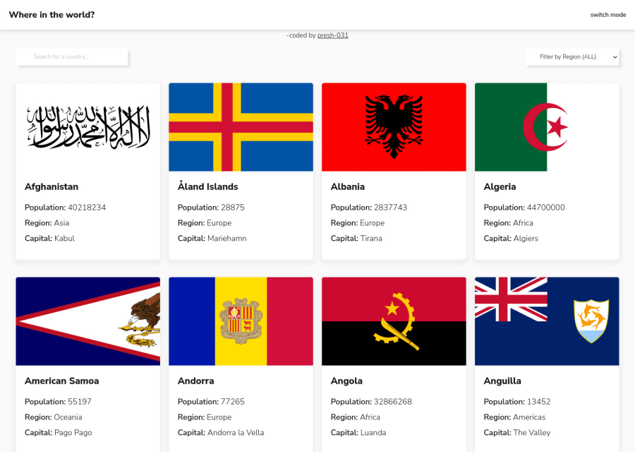 Frontend Mentor Rest Countries Api Project My Solution Coding