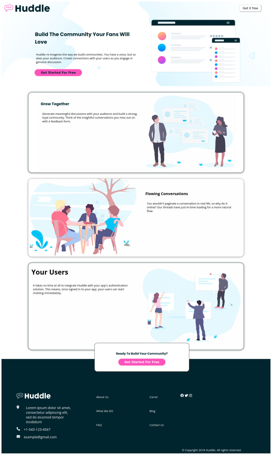 Frontend Mentor Response Huddle Landing Page By Using Html And Css Coding Challenge Solution