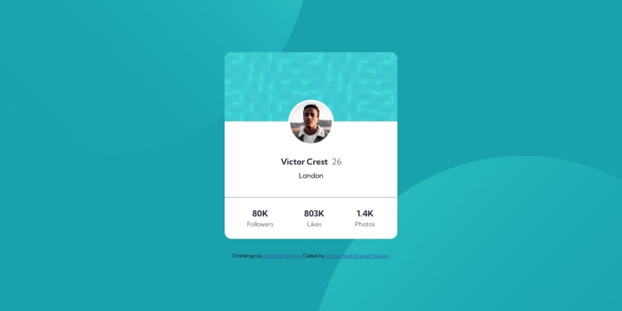 Frontend Mentor Responsive Profile Card Component Html Css And Flexbox Coding Challenge