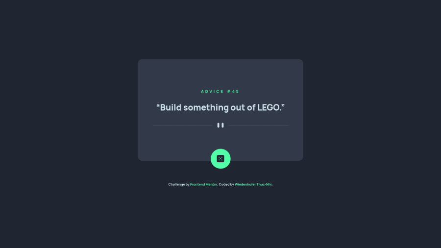 Frontend Mentor Advice Generator App Coding Challenge Solution