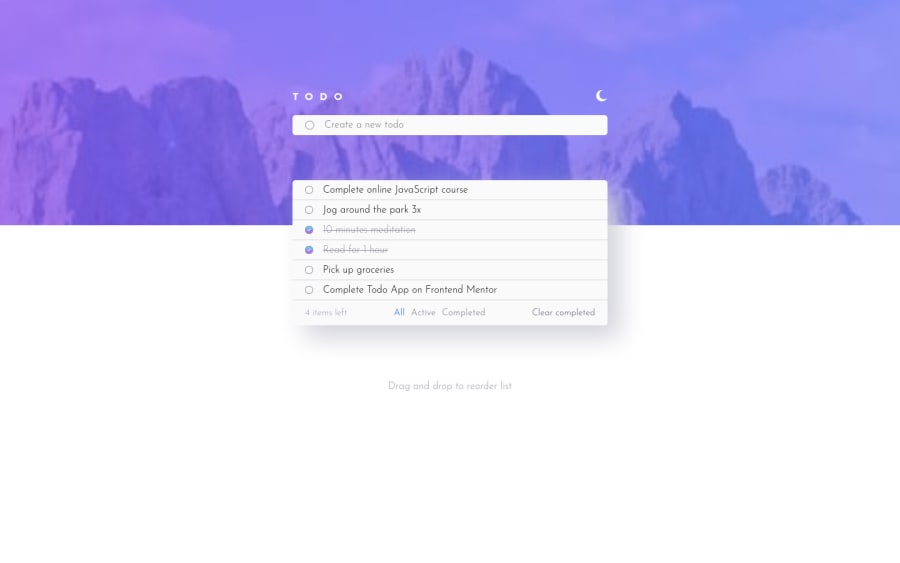 Frontend Mentor Todo App Using Html Css And Javascript Coding Challenge Solution