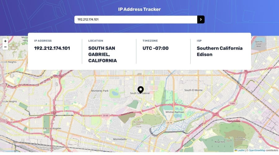 Frontend Mentor Ip Tracker React Js Tailwindcss Leaflet Coding