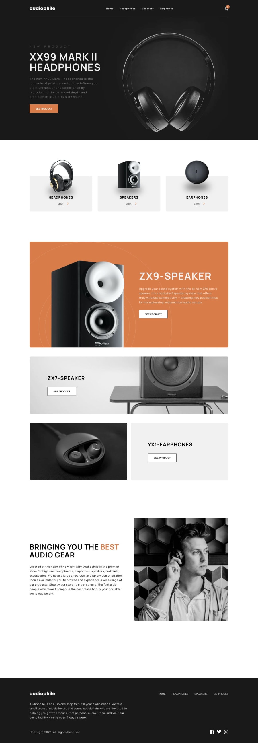 Frontend Mentor Responsive E Commerce Site Audiophile Built In React