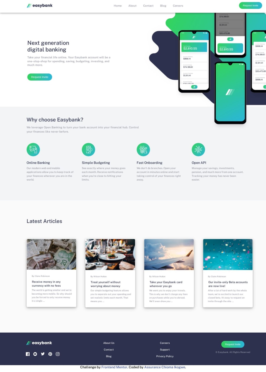 Frontend Mentor Easy Banking Home Page Using Html Css And Jquery Coding Challenge Solution