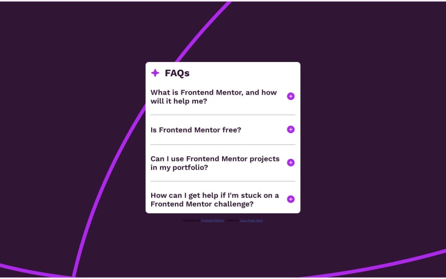 Frontend Mentor Interactive Dropdown Faq Accordion Coding Challenge