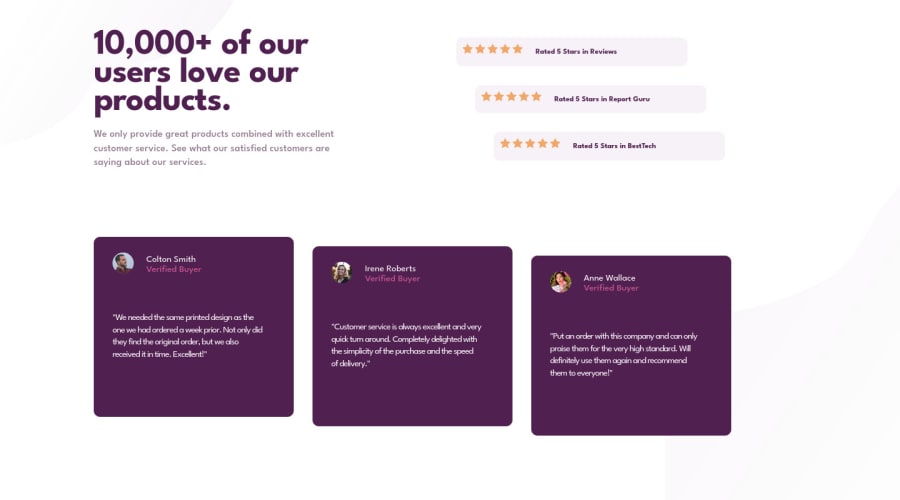 Frontend Mentor Responsive Landing Page Using Css Grid Coding Challenge Solution