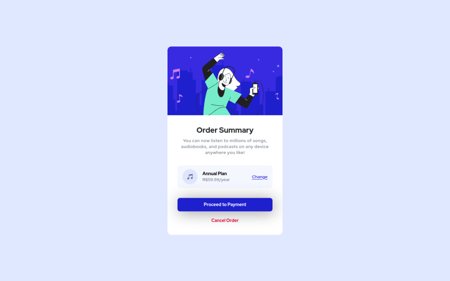 Frontend Mentor Order Summary Card Main With Css And Html Coding Challenge Solution