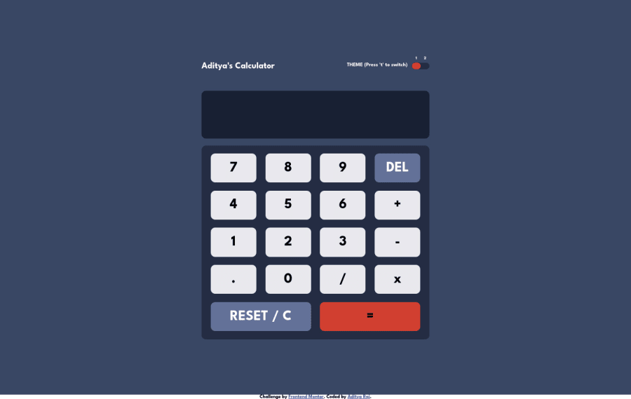 Frontend Mentor Calculator App Made With Html Css Js Coding Challenge Solution
