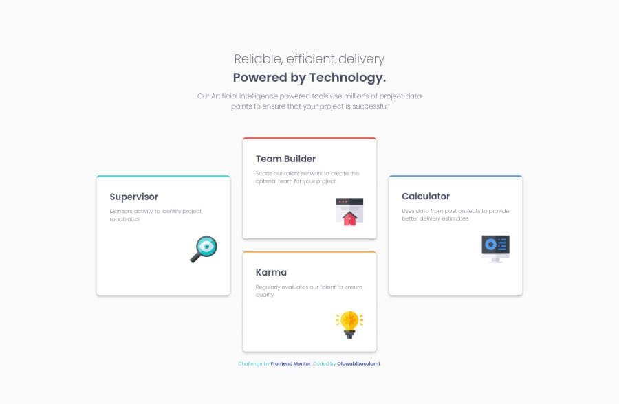 Frontend Mentor Four Card Features Using Grid And Flexbox Coding Challenge Solution