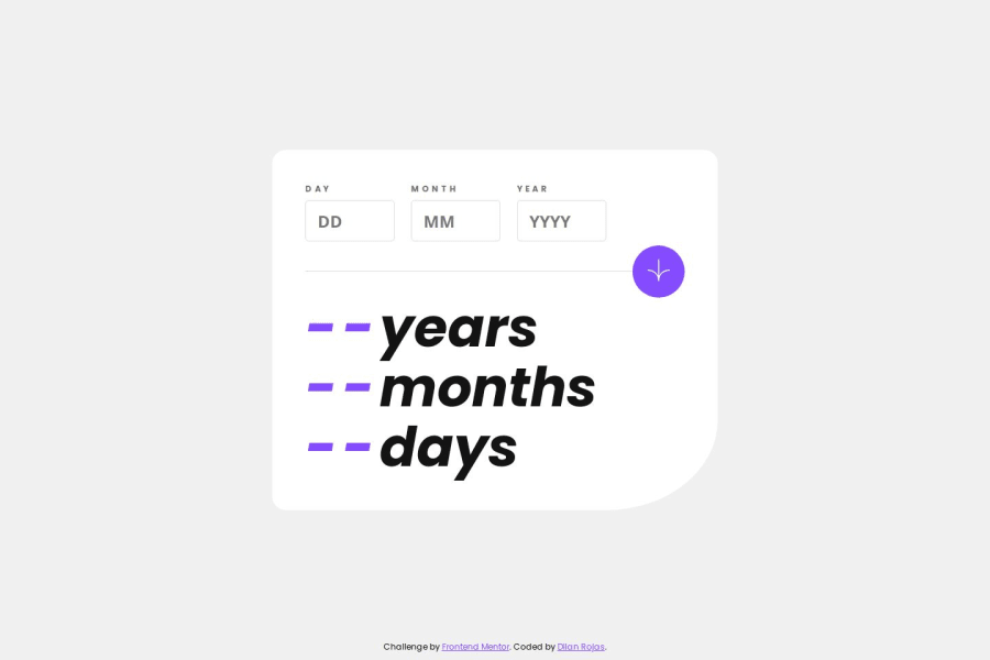 Frontend Mentor Age Calculator App Using Html Css And Js Coding Challenge Solution