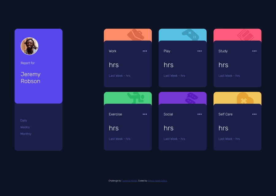 Frontend Mentor Time Tracking Dashboard Coding Challenge Solution