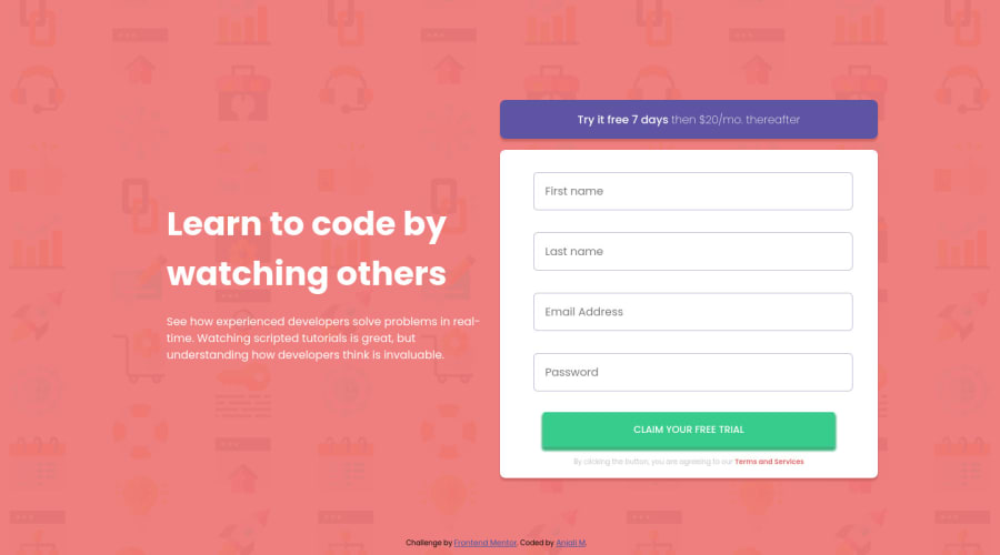 Frontend Mentor Intro Component With Sign Up Form Using Html Css And