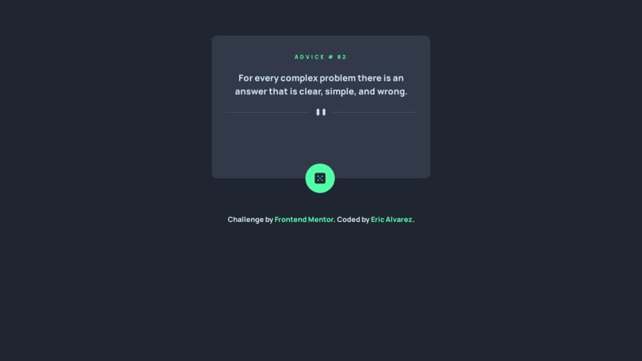 Frontend Mentor Advince Generator Using Html And Tailwind Coding