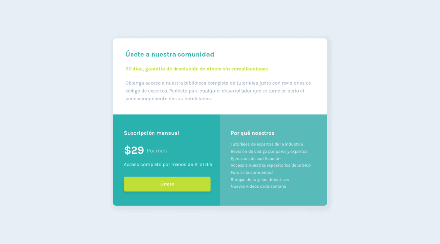Frontend Mentor Single Price Grid Component Coding Challenge Solution