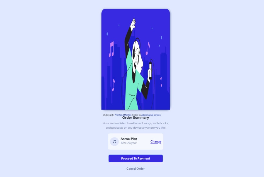 Frontend Mentor Order Summary Card Using Html Css Coding Challenge Solution
