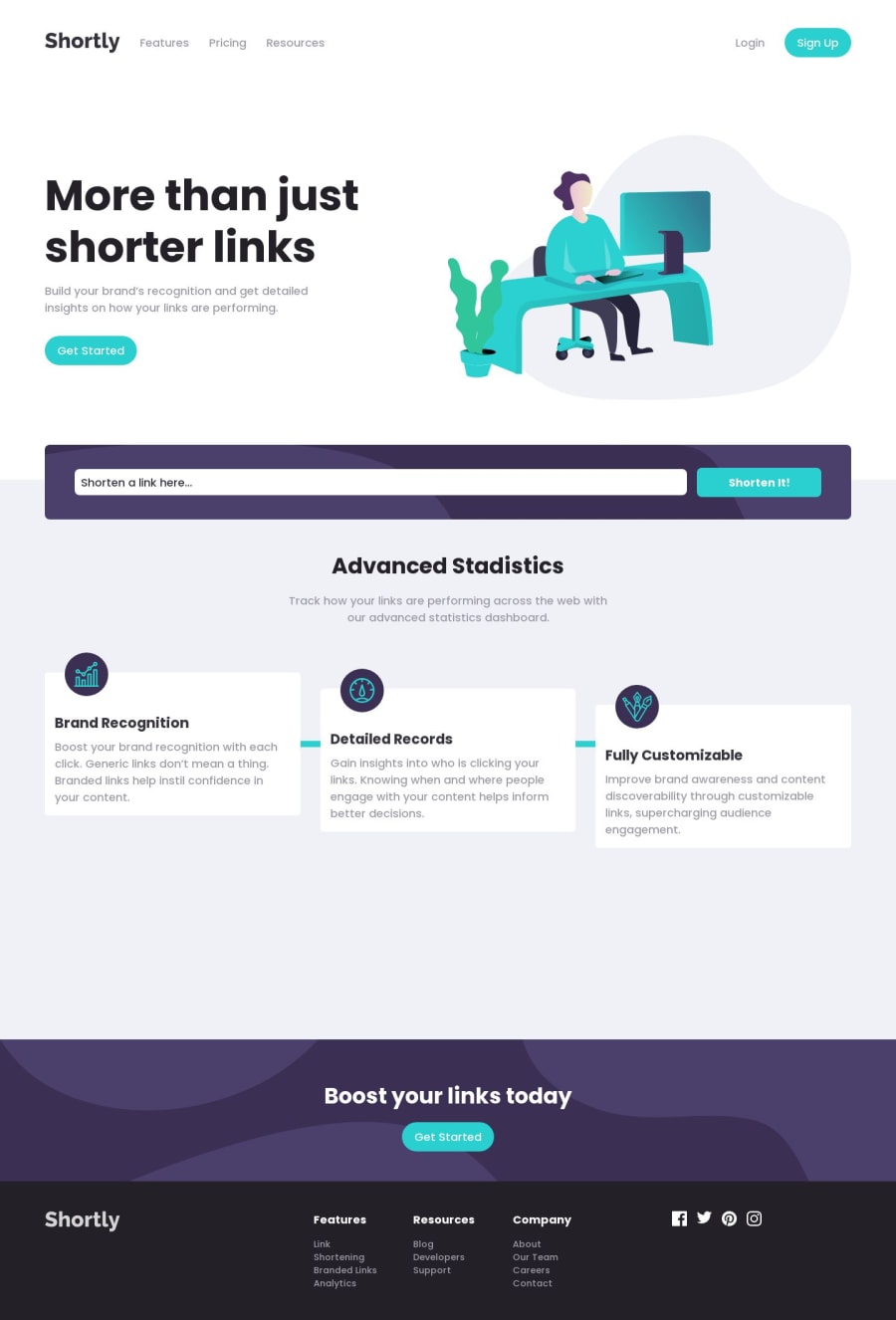 Frontend Mentor Url Shortening Api Landing Page Using React And Bem Css Coding Challenge Solution