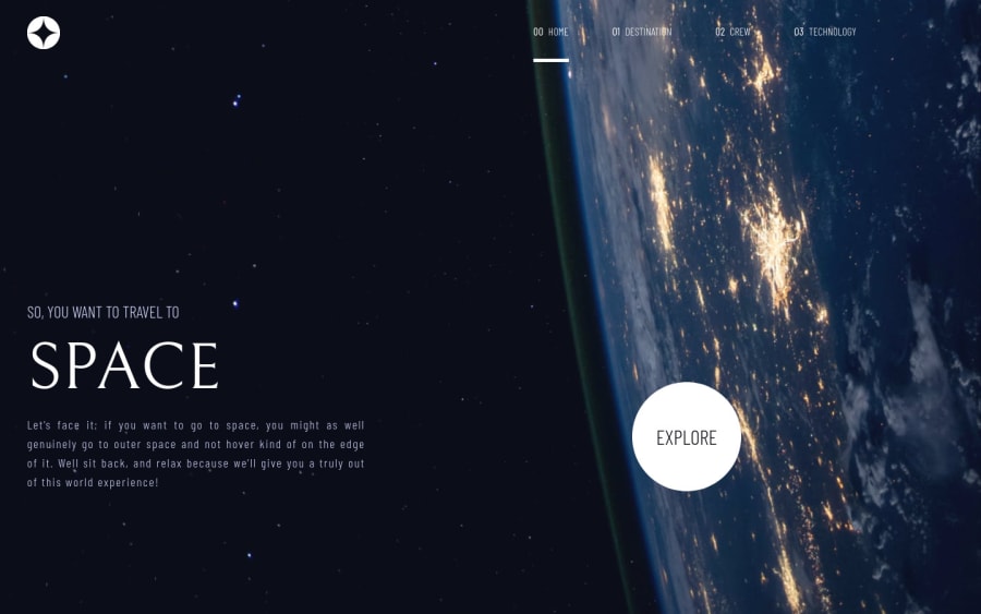 Frontend Mentor Responsive Space Tourism Website Using React And