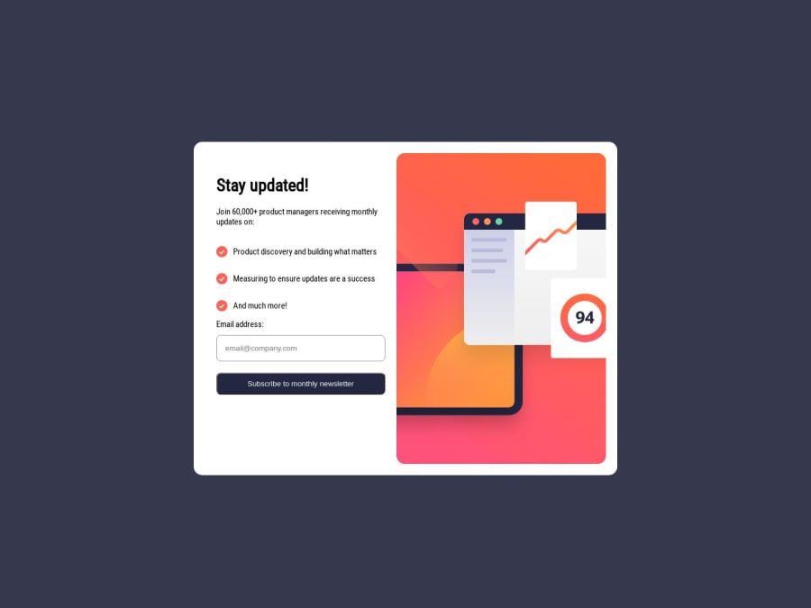 Frontend Mentor Newsletter Signup Form Using Html Css Javascript Coding Challenge Solution