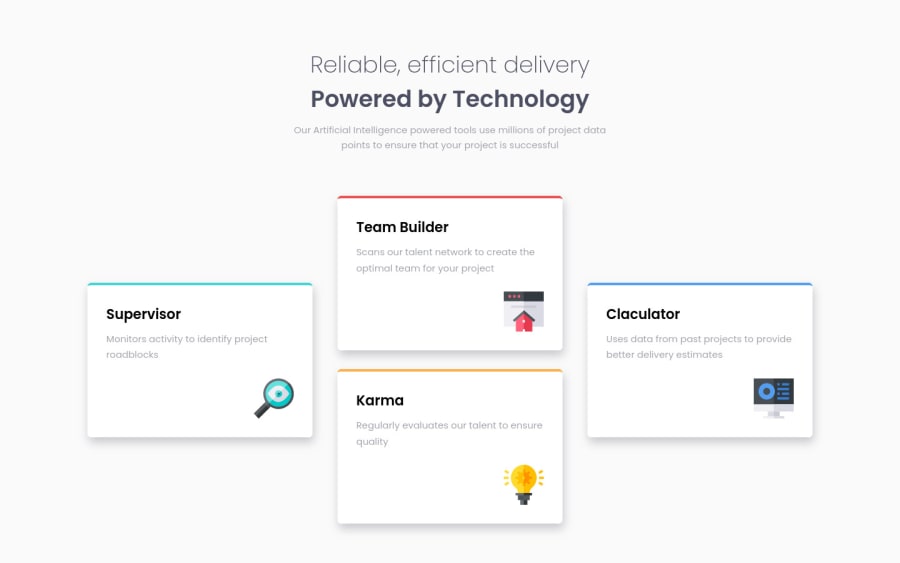Frontend Mentor Four Card Section With Flexbox Coding Challenge Solution