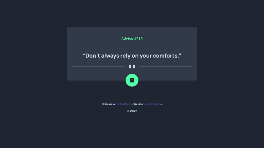 Frontend Mentor Advice Generator Coding Challenge Solution