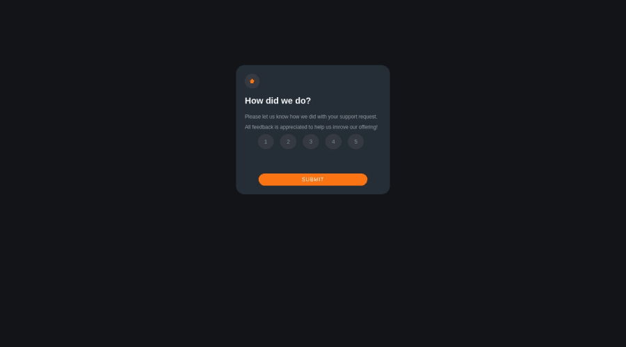 Frontend Mentor Interactive Rating Component Coding Challenge Solution