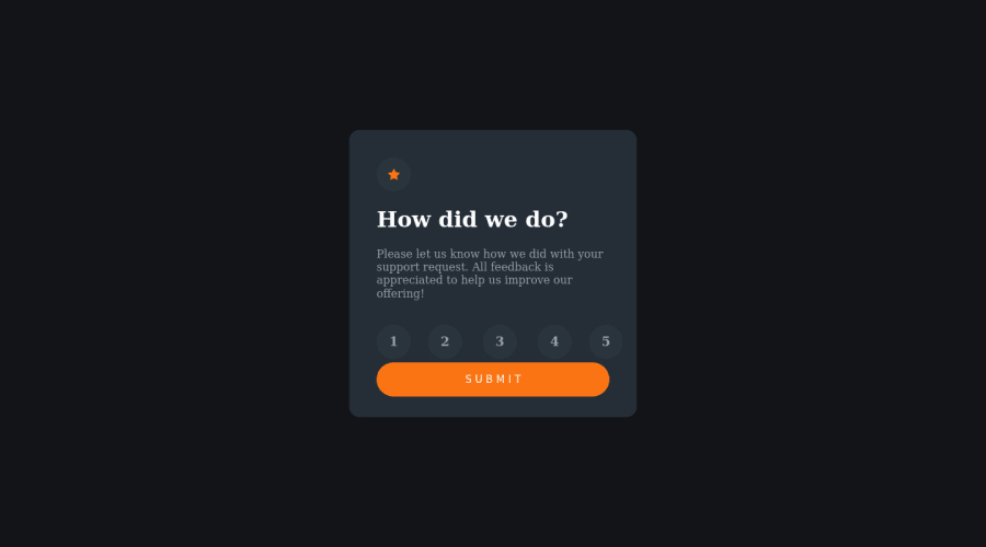 Frontend Mentor Interactive Rating Component Using Html Css Js Coding Challenge Solution