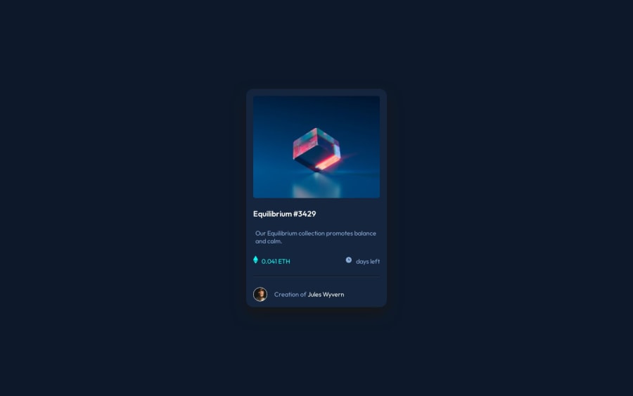 Frontend Mentor | Responsive design for the NFT previous card component ... Frontend Mentor | Responsive design for the NFT previous card component ...
