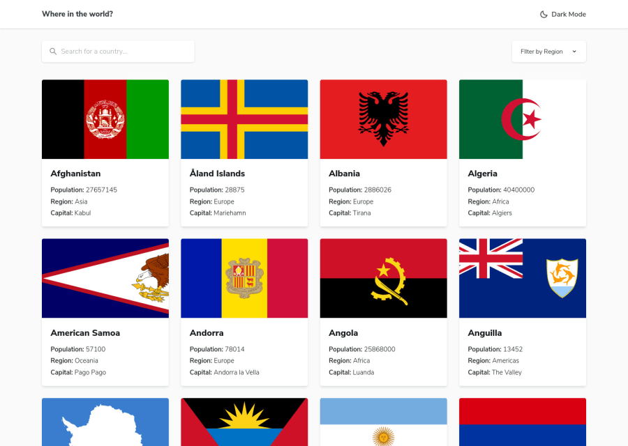 Frontend Mentor Responsive Rest Countries Api Using React And Tailwind