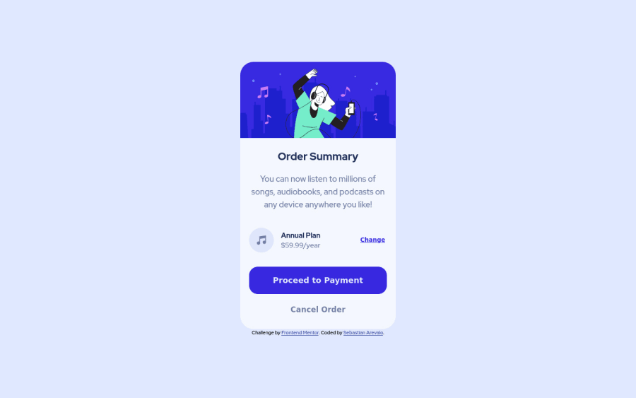 Frontend Mentor Order Summary Component With Vanilla Html Css Coding Challenge Solution