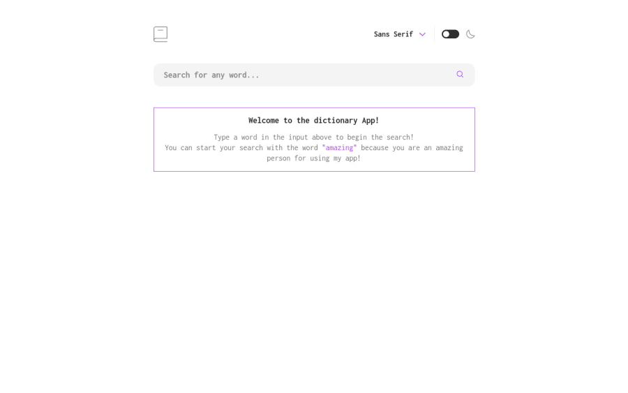Frontend Mentor Dictionary App Using React Js Api And Css Coding Challenge Solution