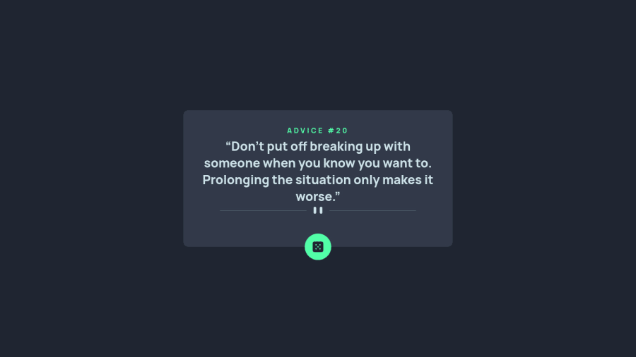 Frontend Mentor Advice Generator App Solution Using Pure Css Coding Challenge Solution