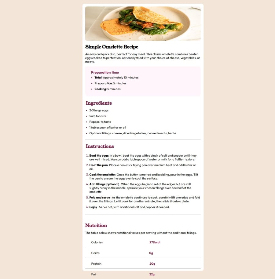 Frontend Mentor Responsive Recipe Page Using Html Css Coding Challenge Solution