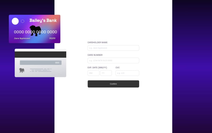 Frontend Mentor Interactive Card Details Form Using Html Css And Javascript Coding Challenge