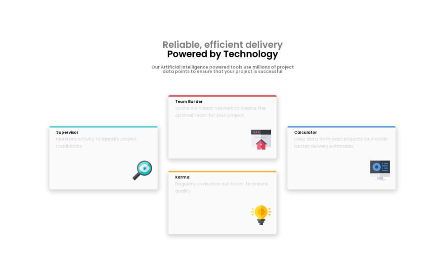 Frontend Mentor Four Cards Using Flex Box Coding Challenge Solution