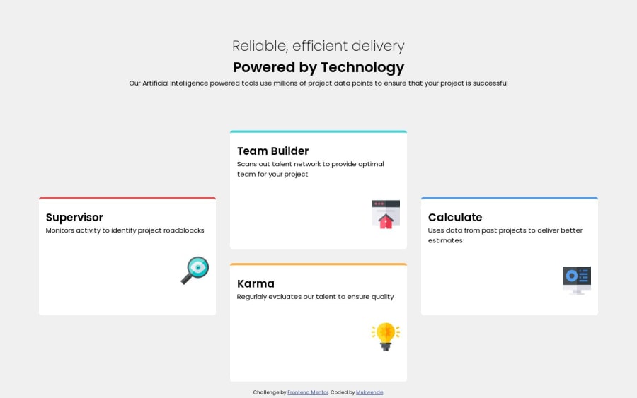 Frontend Mentor Four Card Feature Section Coding Challenge Solution