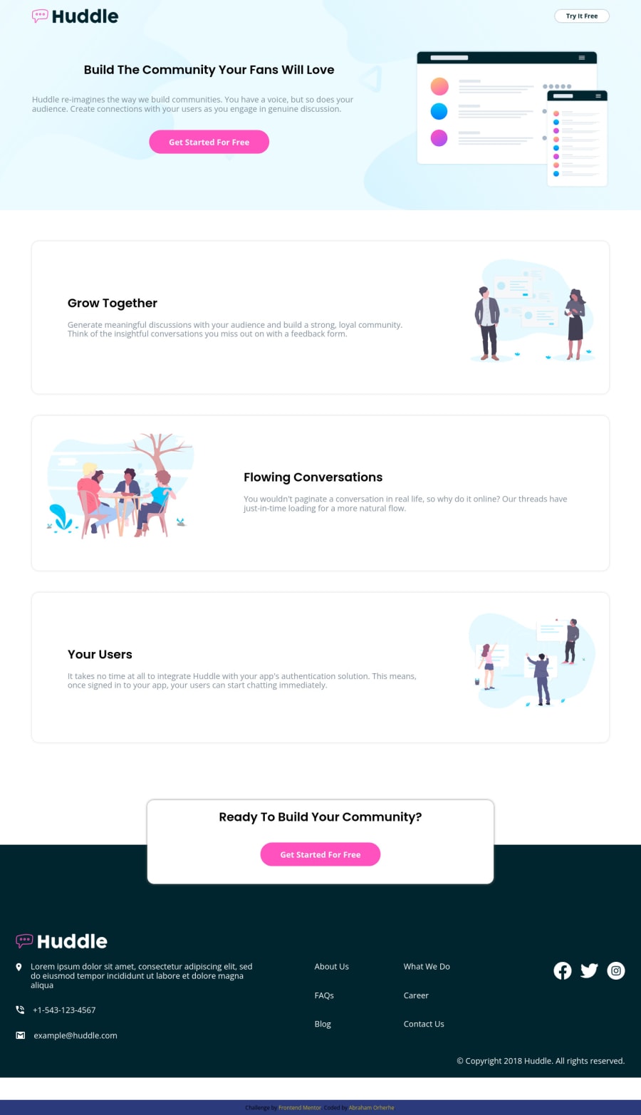 Frontend Mentor Huddle Landing Page2 Html And Css Coding Challenge Solution